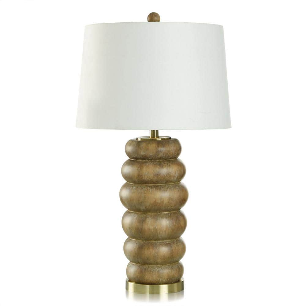 StyleCraft Lizzie 31 in. Brown Washed, Brushed Brass, White Gourd Task ...