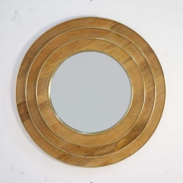 Urban Woodcraft 35 in. x 35 in. Faro Round Mirror 600.35MR.FR.N - The ...