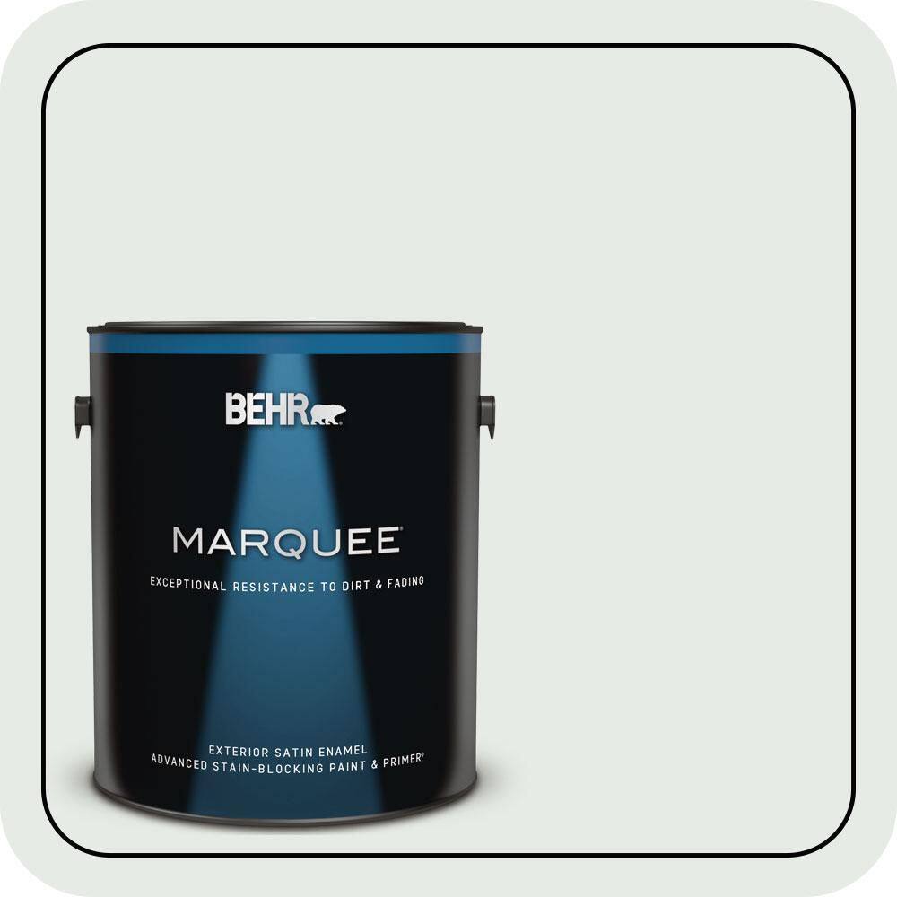 BEHR MARQUEE 1 gal. #BL-W08 Frothy Surf Satin Enamel Exterior Paint ...