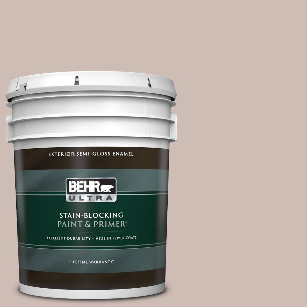 BEHR ULTRA 5 gal. #N150-2 Smokey Pink Semi-Gloss Enamel Exterior Paint ...