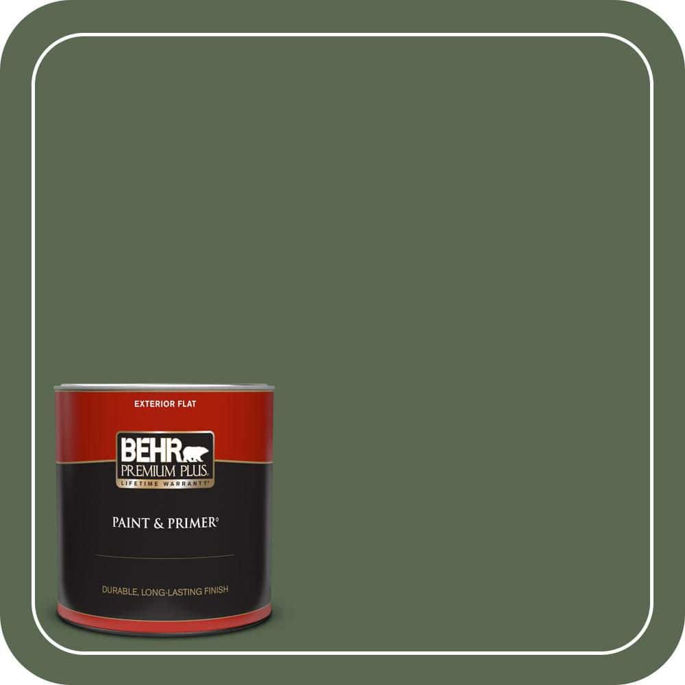 BEHR PREMIUM PLUS 1 qt. #S390-7 Trailing Vine Flat Exterior Paint ...