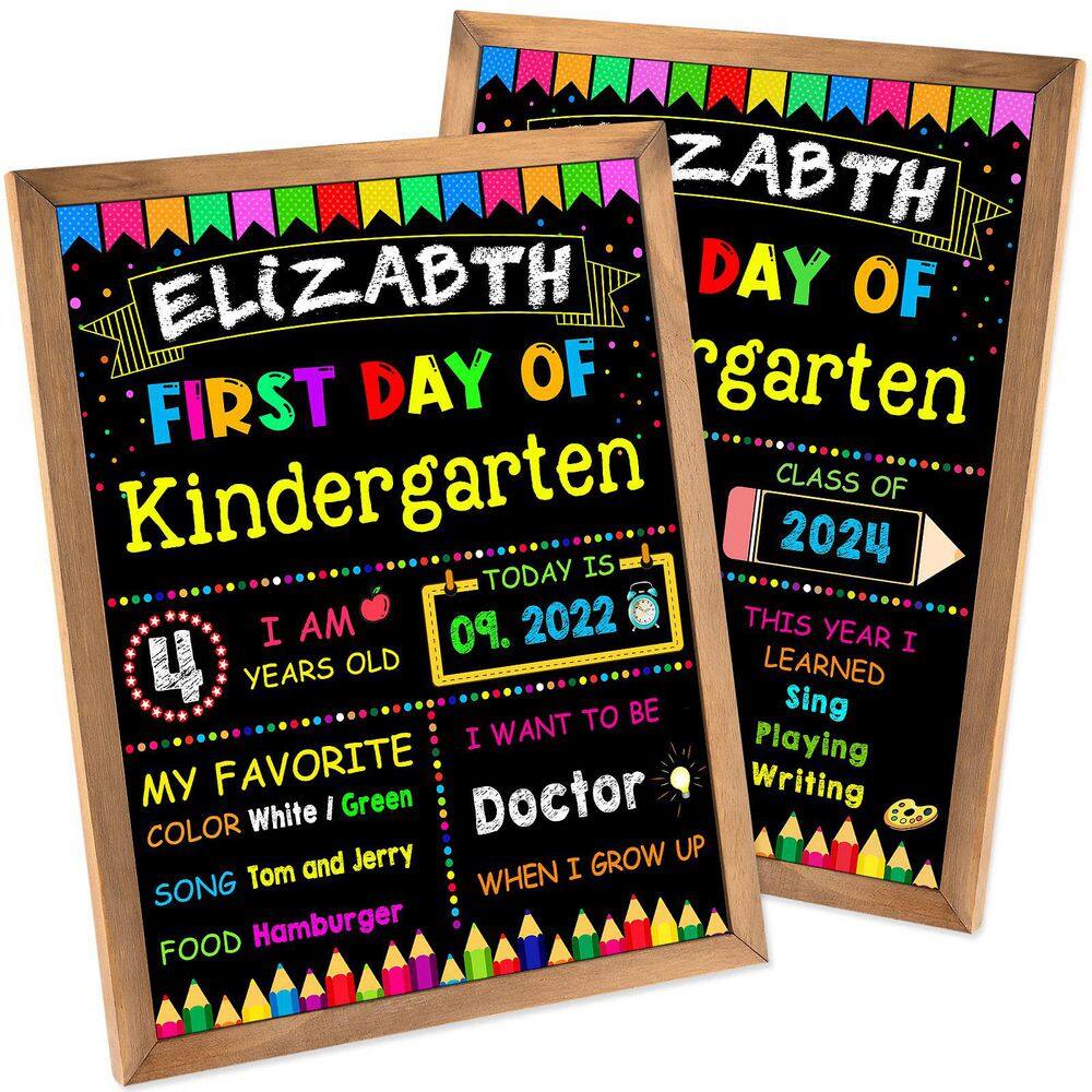 Afoxsos 1-Pack 11 x 14 Inch Double Sided Back to School Chalkboard Sign ...