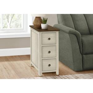 Meyer&Cross Tannen 22 in. Alder White Rectangular MDF Top End Table ...