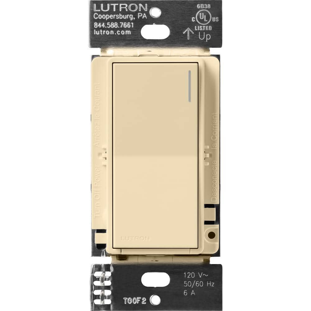 Lutron Sunnata Switch, for 6A Lighting or 3A 1/10 HP Motor, Single Pole ...
