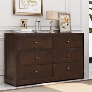 ATHMILE 6-Drawers Brown Chest of Drawers 52 in. W x 35 in. H x 17.30 in ...