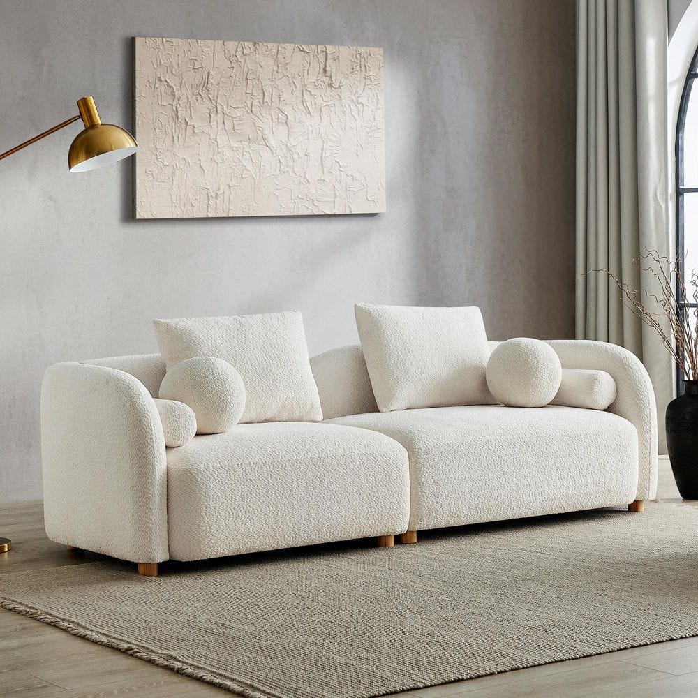 Reviews for Morden Fort Luna Couch Collection 91.75 in. Round Arm ...