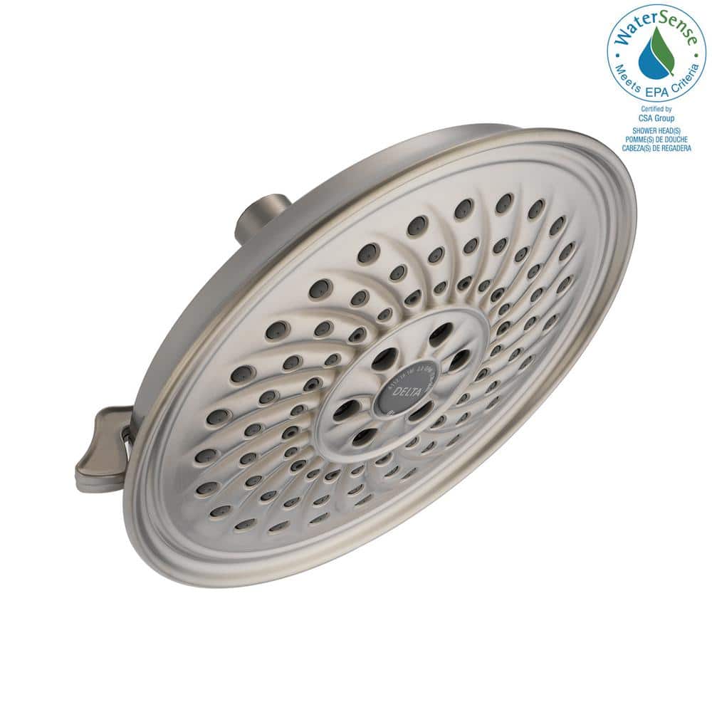 Delta 3-Spray Patterns 1.75 GPM 8.25 in. Wall Mount Fixed Shower Head ...