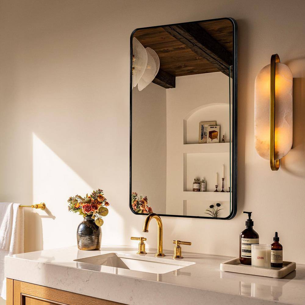 Reviews for Sxiawe 30 in. W x 40 in. H Modern Rectangular Aluminum ...