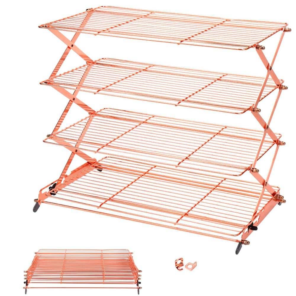 Numhew 4-Tier Collapsible Cooling Rack with Adjustable 3 Setting Design ...