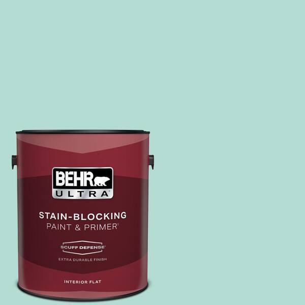 BEHR ULTRA 1 gal. #490C-3 Balmy Seas Extra Durable Flat Interior Paint ...