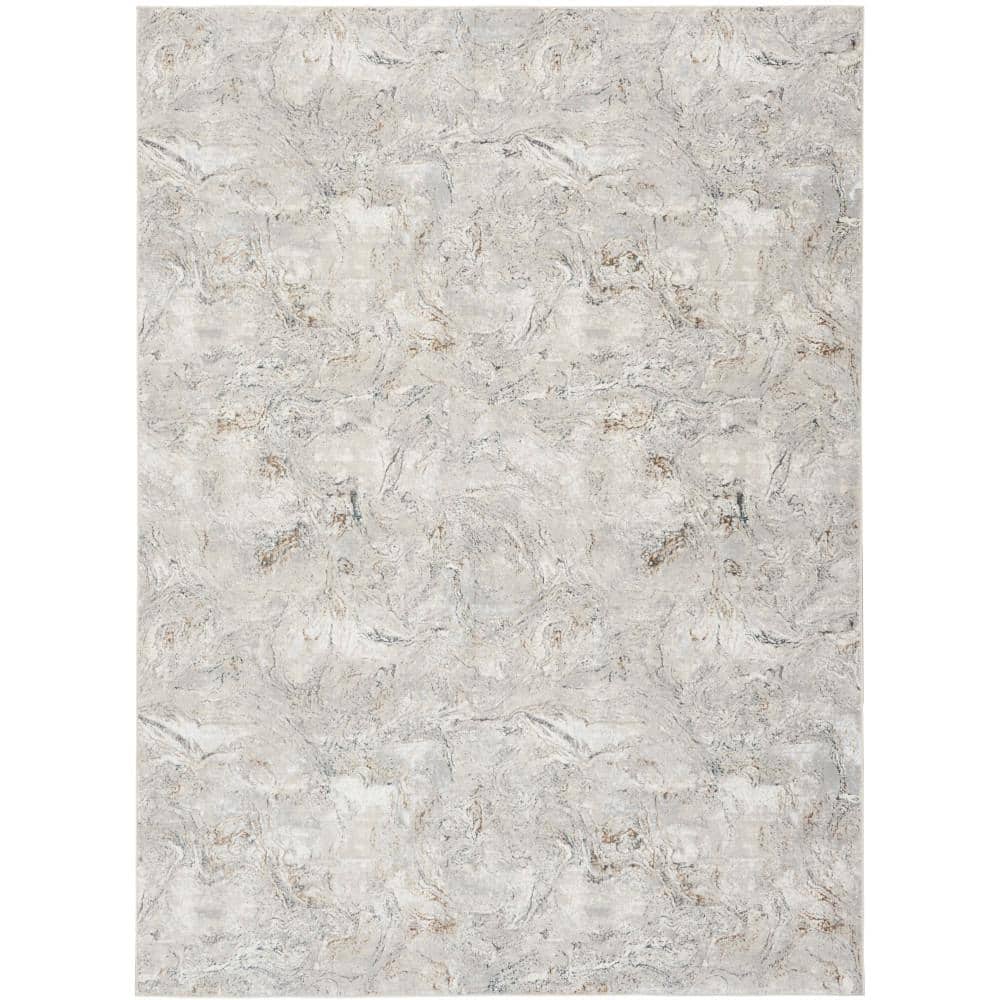 Nourison Glam Grey Multicolor 9 ft. x 12 ft. Abstract Contemporary Area ...