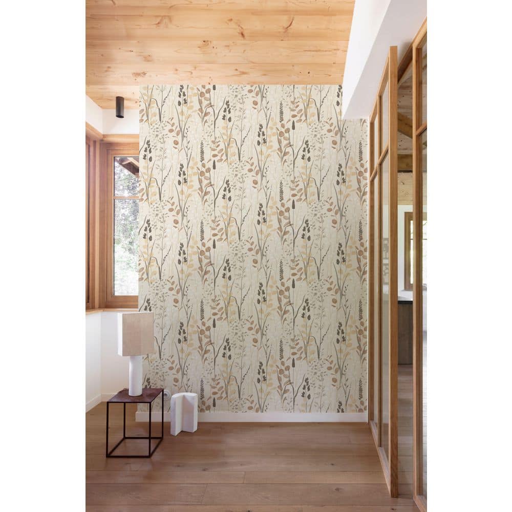 Walls Republic Pearl Bush Leaf Motif Print Non Woven Non-Pasted ...