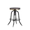 MH LONDON Devon 31 in. Black Backless Iron 31 in. H Barstool with ...