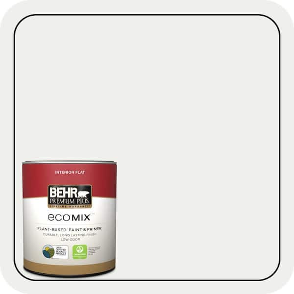 BEHR PREMIUM PLUS 1 qt. #57 Frost Flat EcoMix Plant-Based Interior ...