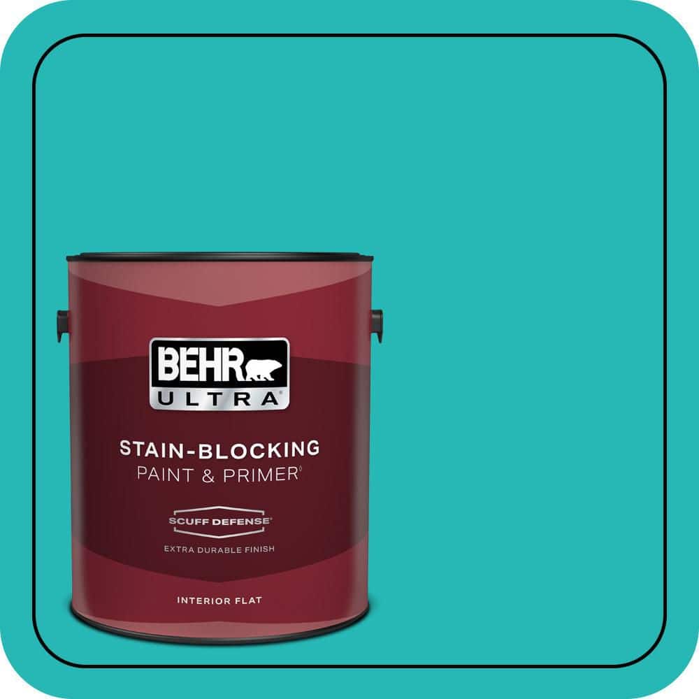 BEHR ULTRA 1 gal. #MQ4-21 Caicos Turquoise Extra Durable Flat Interior ...