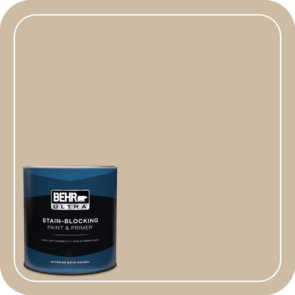 BEHR ULTRA 1 qt. #MQ2-26 Windsor Tan Satin Enamel Exterior Paint ...