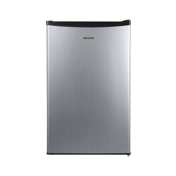 Amana 4.3 cu. ft. Mini Fridge Single Door Only in Stainless Steel Look ...