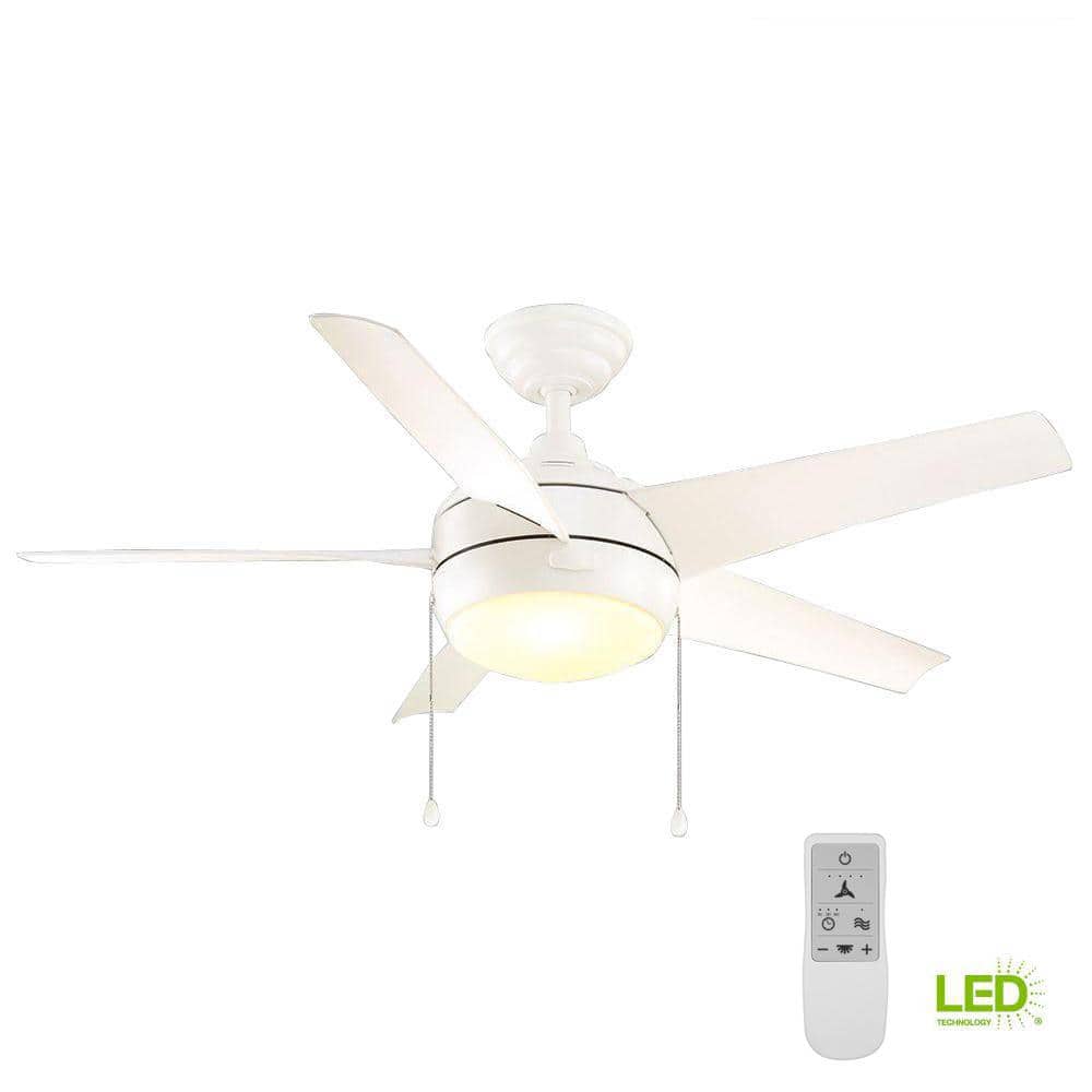Home Decorators Collection Windward 44 in. Indoor Matte White LED Smart ...