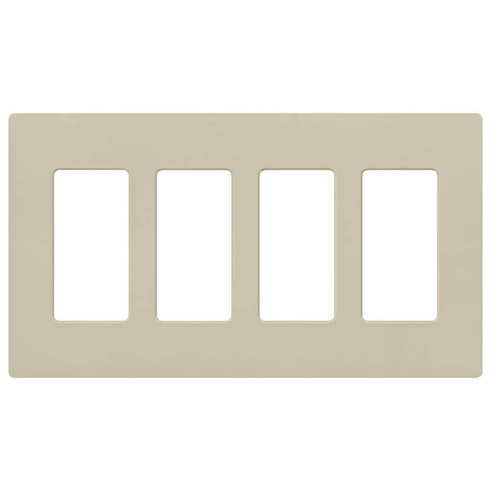 Lutron Claro 4 Gang Wall Plate for Decorator/Rocker Switches, Satin ...