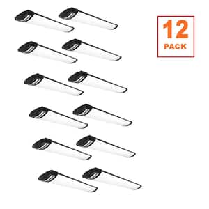 Commercial Electric 4-Pack 4 ft. Matte Black Woodgrain Gray End Caps ...