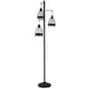 StyleCraft 72 in. Black Floor Lamp with Clear Glass Shade L73312DS ...