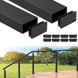 FORTRESS Al13 Home Pure View 6 ft. W x 1.3 in. H Black Sand Rail for ...