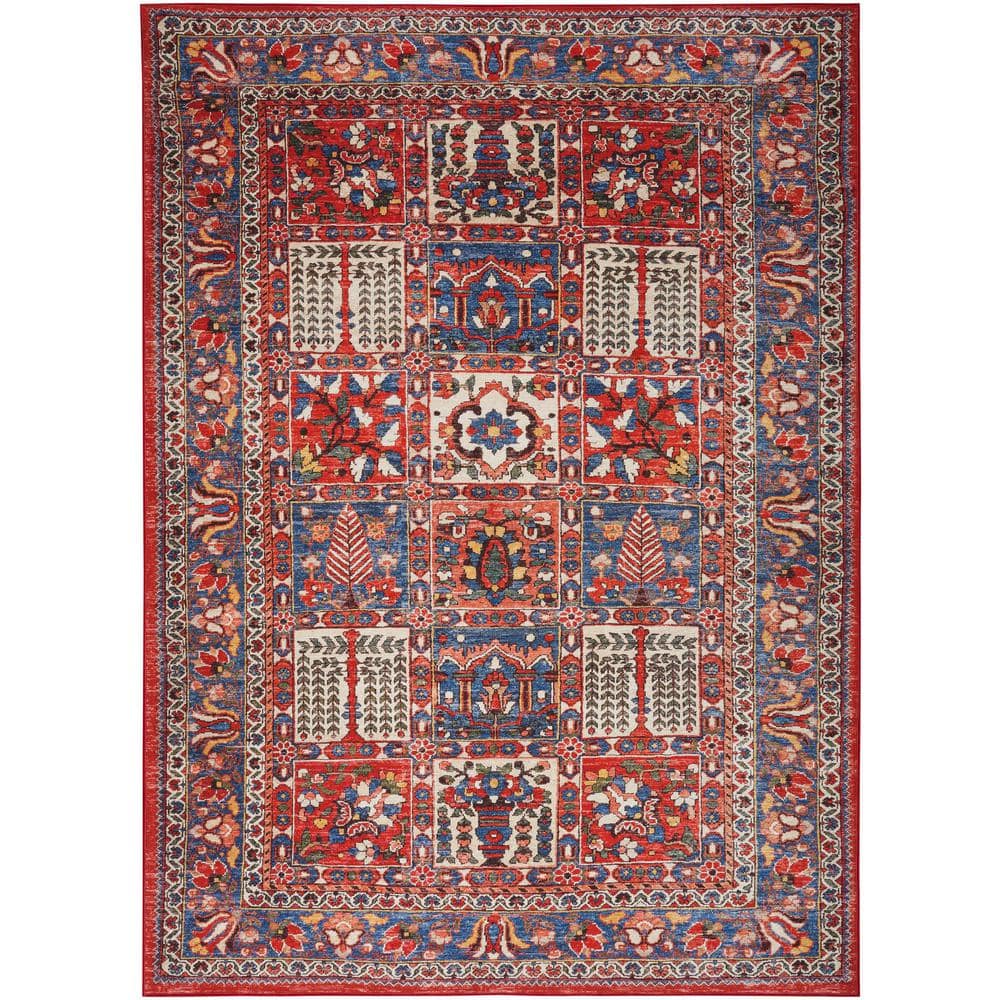 Nourison Fulton Red 8 ft. x 10 ft. Vintage Persian Traditional Area Rug ...