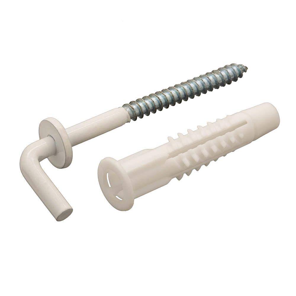 Crown Bolt 8 mm x 49 mm Zinc-Plated Screw Hook with Anchor (2-Pack ...