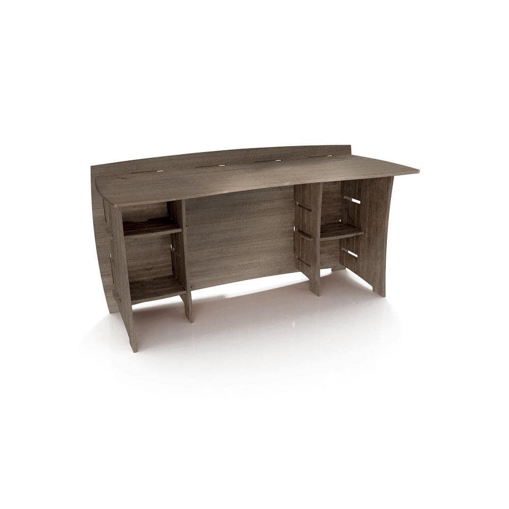 Legare 60 in. Grey Driftwood Straight Desk Solid Wood with No Tools ...