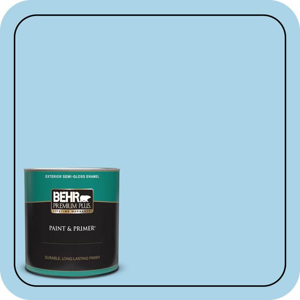 BEHR PREMIUM PLUS 1 qt. #550C-3 Monaco Semi-Gloss Enamel Exterior Paint ...