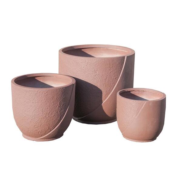 moda furnishings Penny Brown Smooth Cement Composite Round Cylinder ...