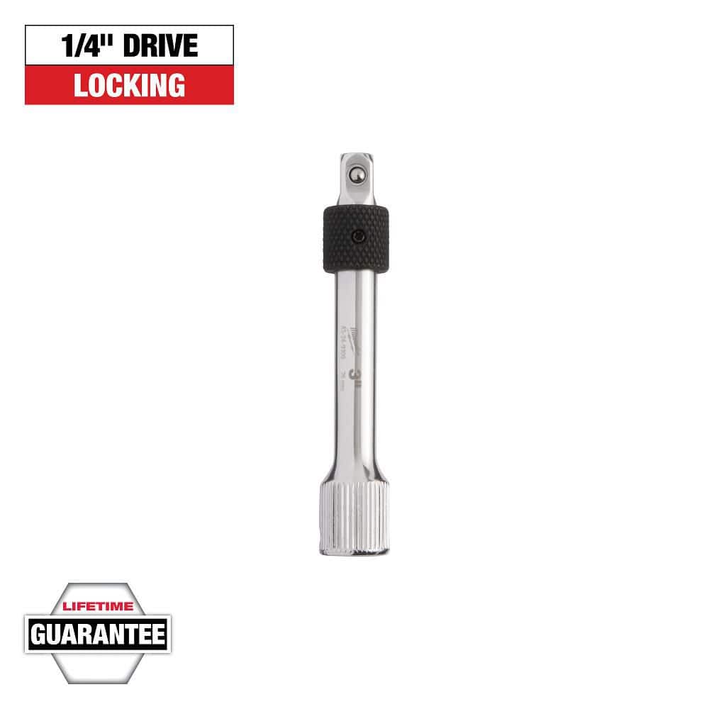 Milwaukee 1/4 in. Drive 3 in. Locking Extension 43-24-9300 - The Home Depot