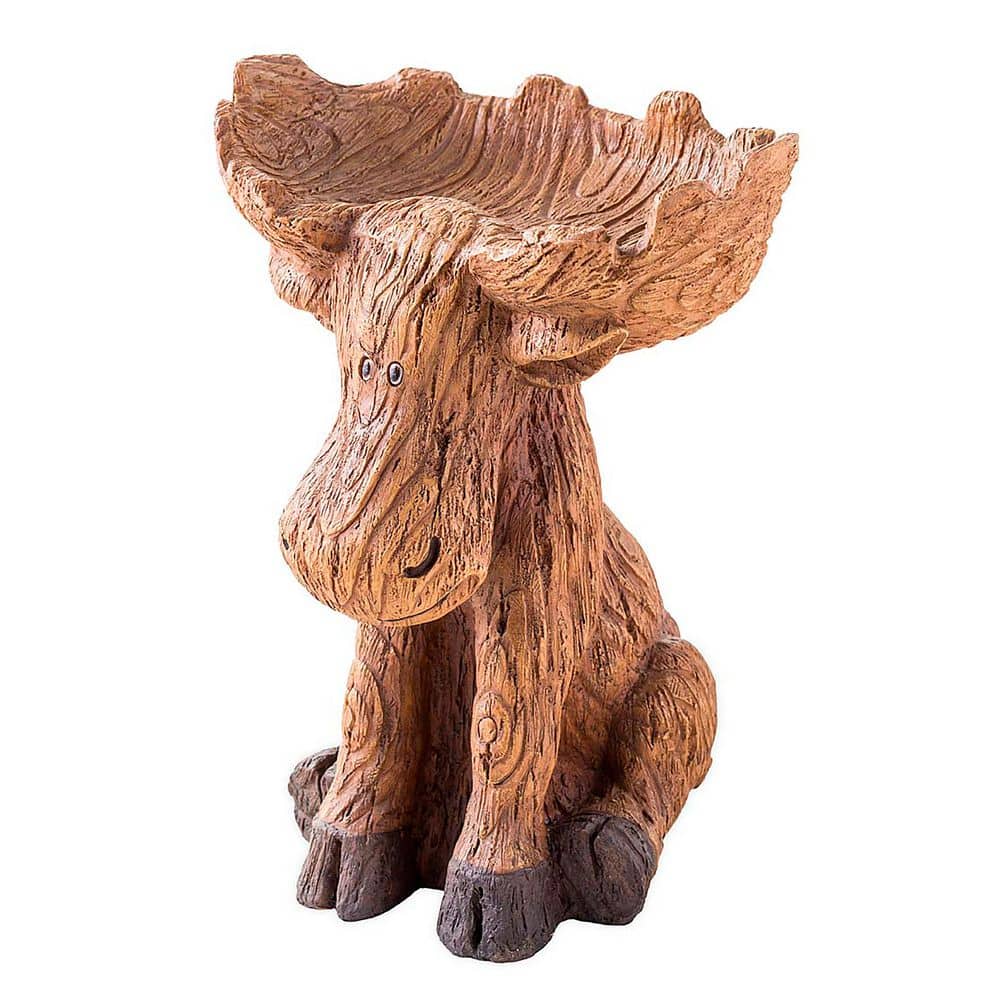 Evergreen Enterprises 21 in. Resin Moose Bird Bath 59E89 - The Home Depot