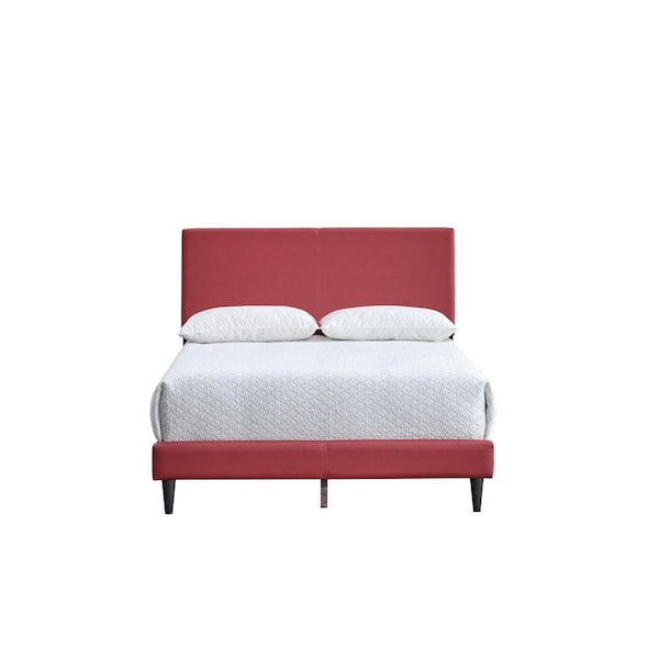 AndMakers Baron Red Wood Frame Full Panel Bed PF-G00705-FB-UP - The ...