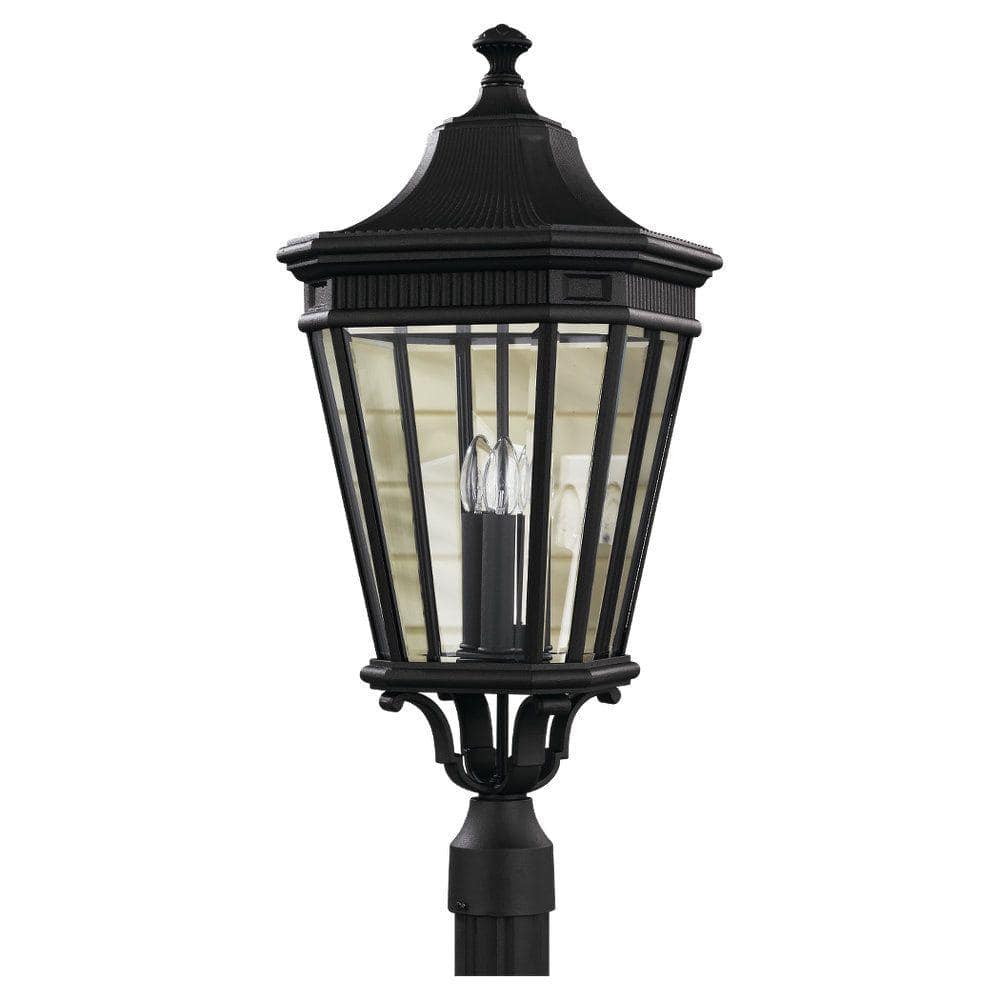 Generation Lighting Cotswold Lane 3-Light Black Outdoor Lamp Post Light ...