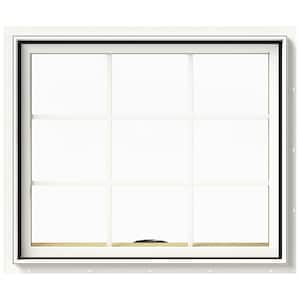 JELD-WEN 48 in. x 24 in. W-2500 Series White Painted Clad Wood Awning ...