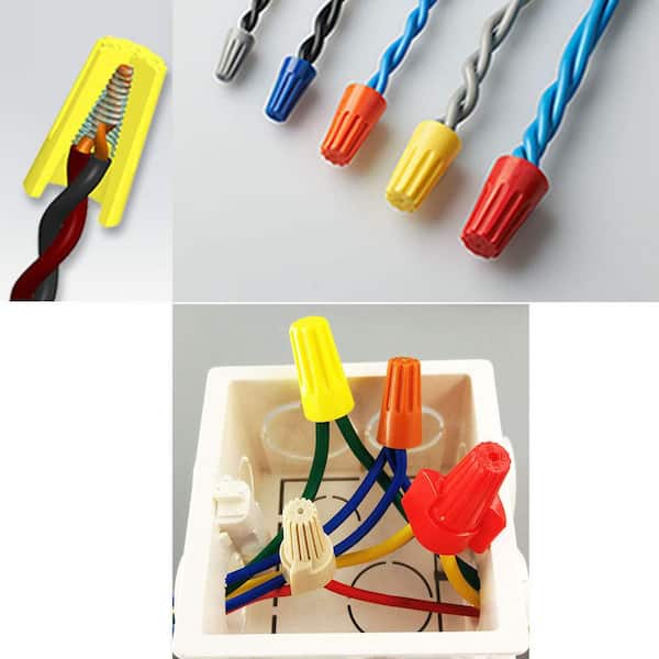 Lukyamzn 1000PCS Electrical Wire End Connector Ribbed Caps, Small Twist ...