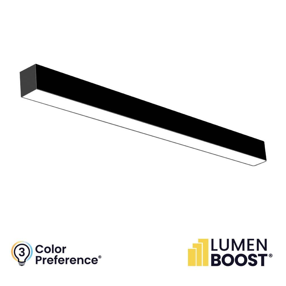 ETI LIGHTING 1-Pack 4 ft. Integrated LED Black Strip Light Fixture ...
