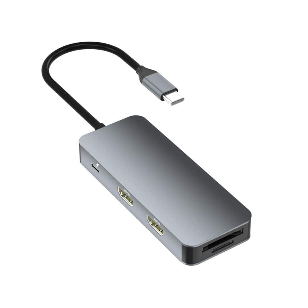 BIBIVIS Dual HDMI Adapter for 2 Monitors, 8-in-1 USB C Hub Multiport ...