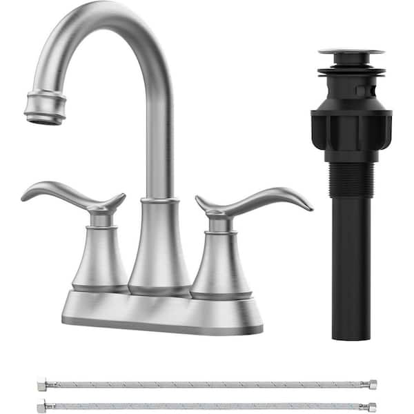 GIVING TREE 4 in. Centerset Double Handle 360° Swivel Bathroom Sink ...