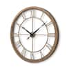 Mercana Mething III 19 in. Brown Oversize Farmhouse Analog Wall Clock ...