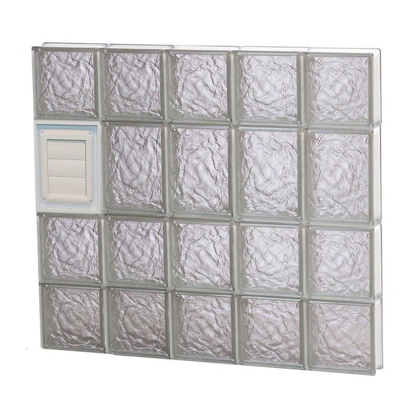 Clearly Secure 28.75 in. x 25 in. x 3.125 in. Frameless Ice Pattern ...