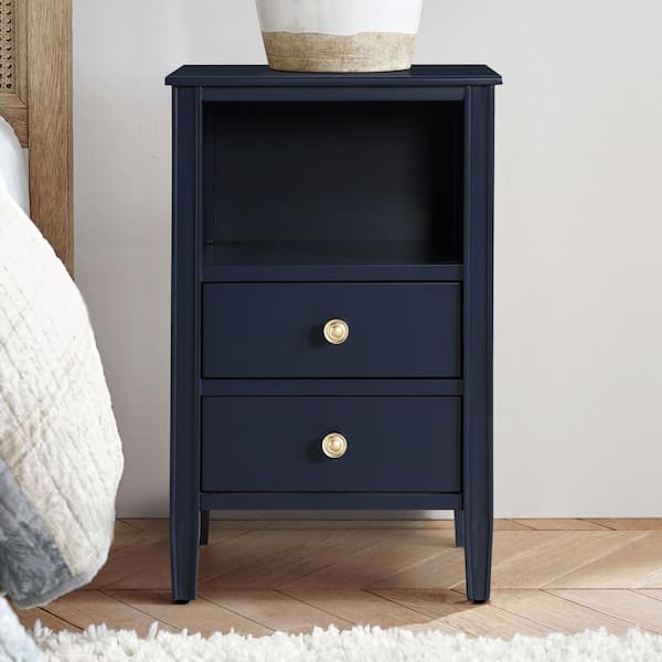Winsley Midnight Blue 2-Drawer 17 in. W Nightstand 838-10-14 - The Home ...