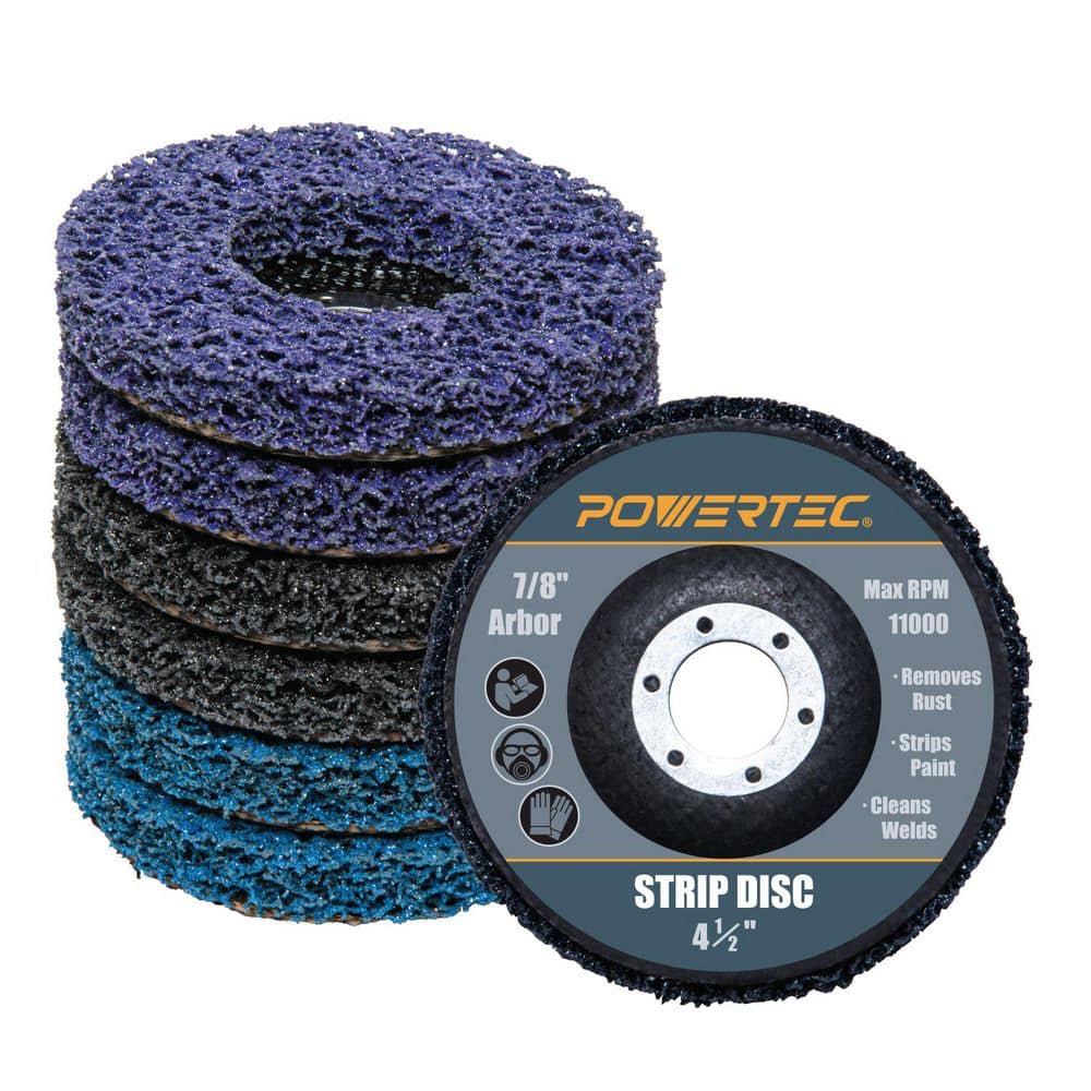 ‎POWERTEC 4-1/2 in. Strip Discs for Angle Grinder 7/8 in. Arbor ...