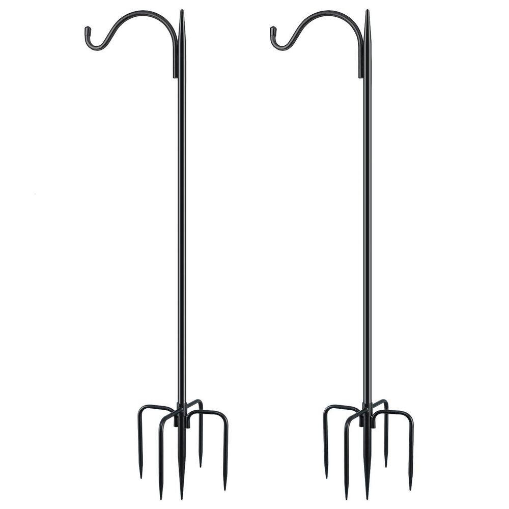 48 in. Iron Shepard's Hooks for Outdoor, Heavy Duty Garden Hook ...