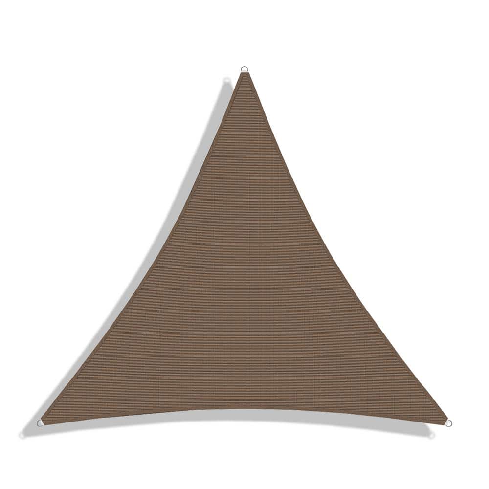 BANSA ROSE 24 ft. x 24 ft. Brown Triangle Sun Shade Sail with A Ring ...