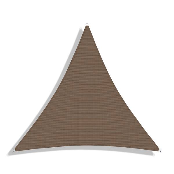 24 ft. x 24 ft. Brown Triangle Sun Shade Sail with A Ring Steel Wire ...