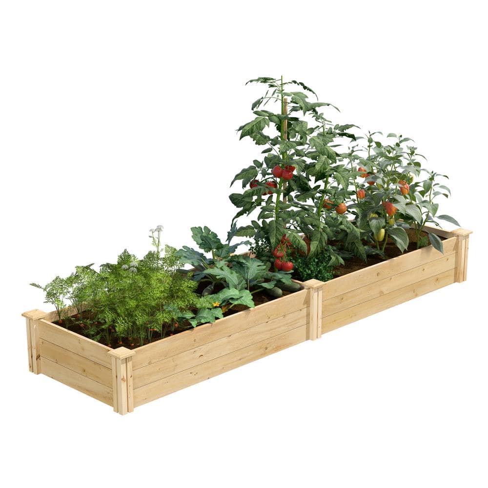 Greenes Fence Premium Sanded Natural Cedar Wooden Rectangle Raised ...