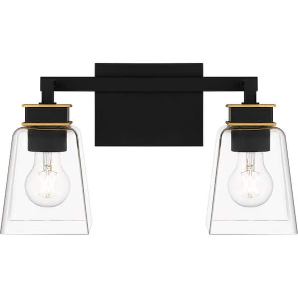 Quoizel Almany 15.25 in. 2-Light Matte Black Vanity Light ALY8615MBK ...