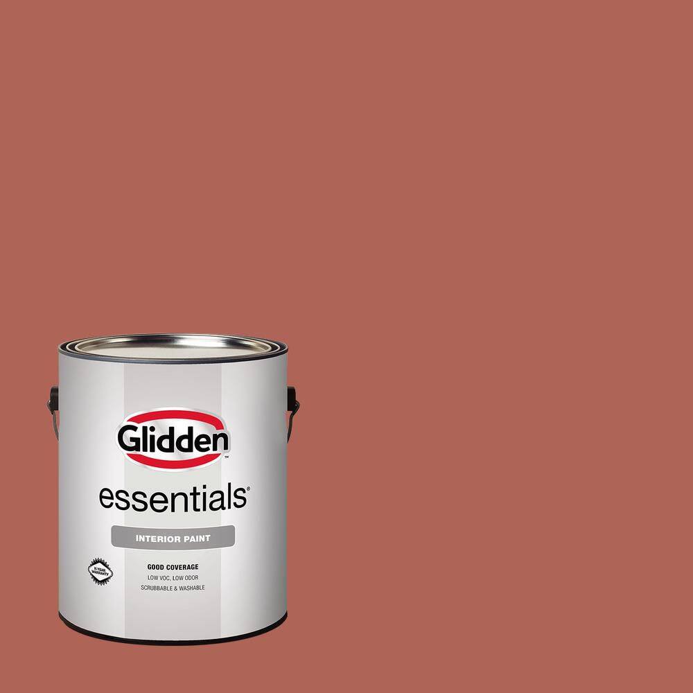 Glidden Essentials 1 gal. Cinnabar Flat Interior Paint PPG1065-6E-01F ...